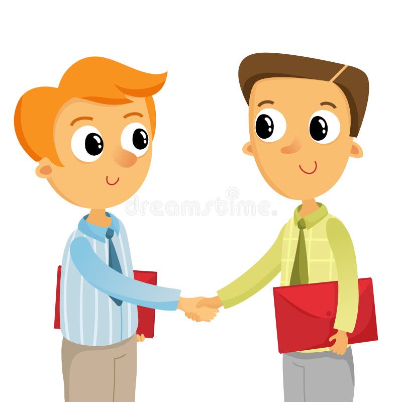 Two People Shaking Hands Cartoon Stock Illustrations – 858 Two People ...