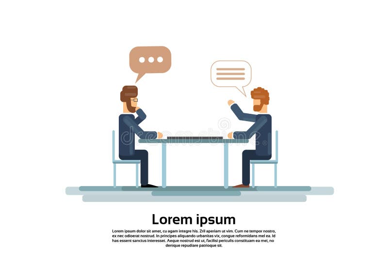 Two Business Man Talking Discussing Chat Box Bubble Communication ...