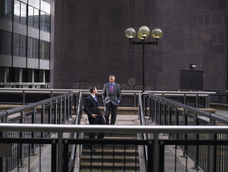 Two Business Men Descending Steps Stock Photo - Image of suit, street ...