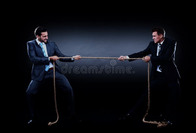 Two Business Men Pulling Rope Competition Stock Photos - Free & Royalty ...