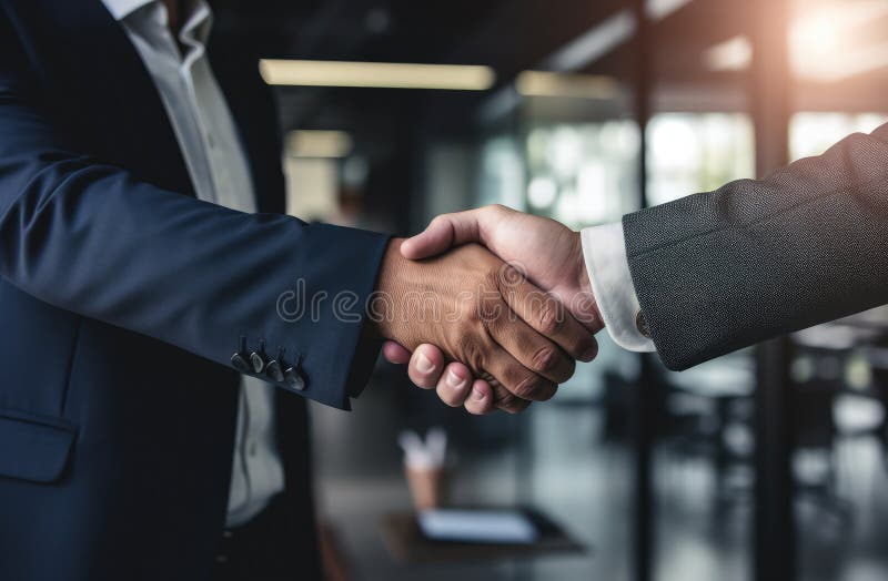 Two Business Men Shake Hands in the Office Stock Image - Image of ...