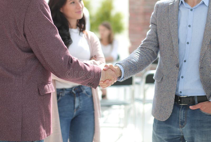 Two Business Men Shaking Hands, Greeting Each Other Stock Photo - Image ...