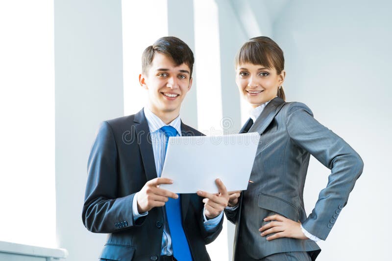 Two Business Partners Discussing Reports Stock Image - Image of ...