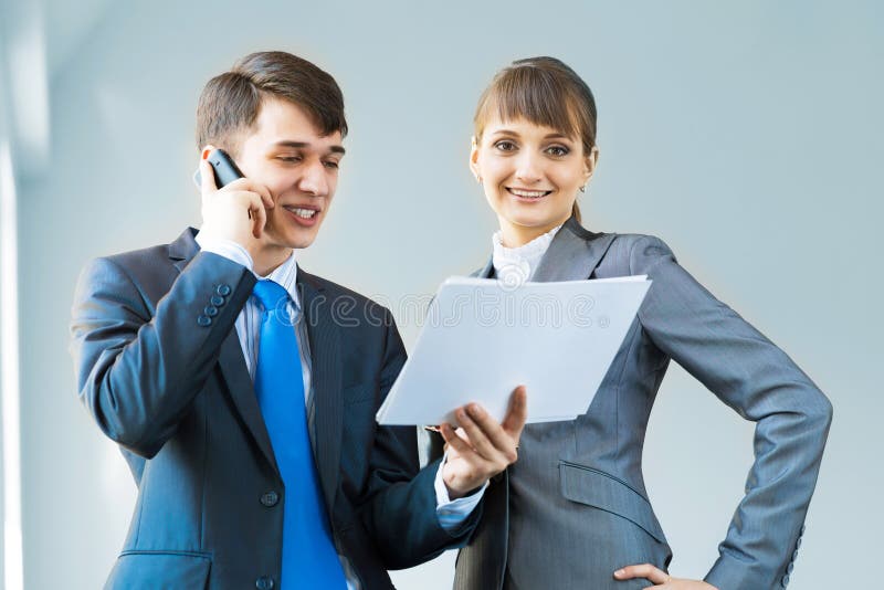 Two Business Partners Discussing Reports Stock Image - Image of partner ...