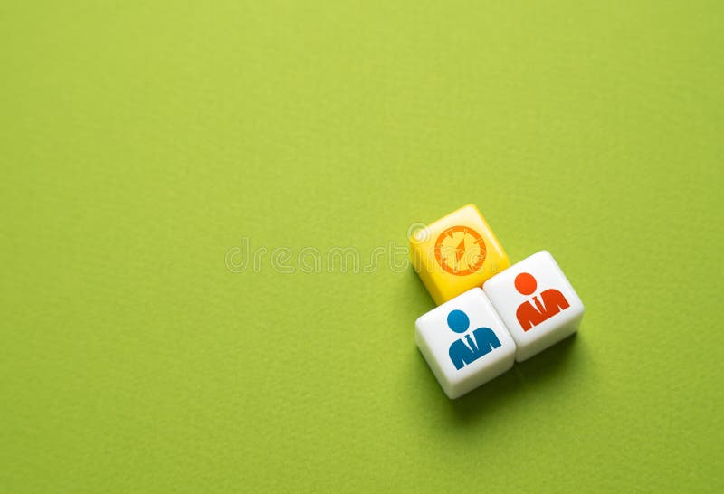 Two Business Partners are Guided by a Compass in the Direction of Their ...