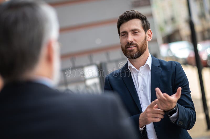 Two Business Partners Having Negotiations Stock Photo - Image of ...