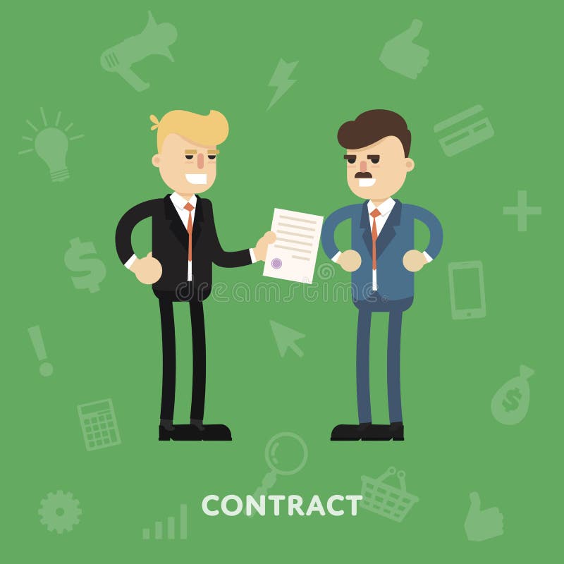 Two Business Partners Signing a Document Stock Illustration ...