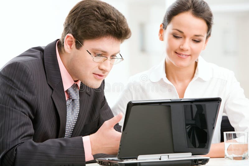 Two business people stock photo. Image of explaining, businessman - 3679700