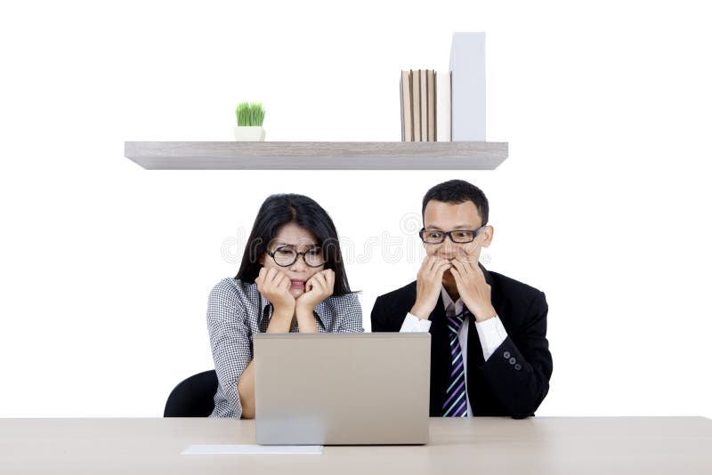 Two Business People with Afraid Expression Stock Image - Image of ...