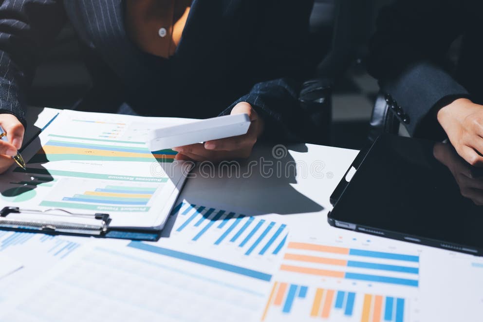 Two Business People Analyzing the Data Stock Image - Image of adults ...