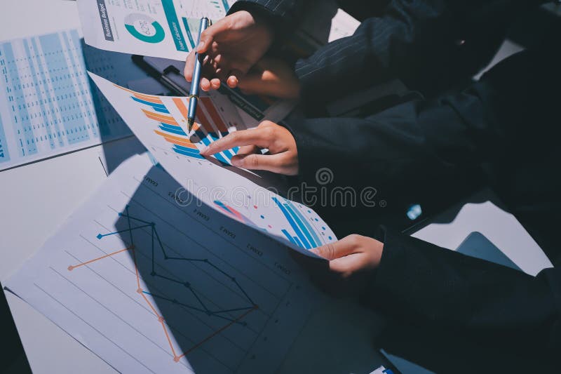 Two Business People Analyzing the Data Stock Image - Image of ...