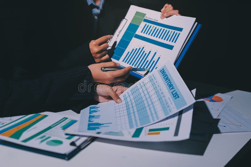 Two Business People Analyzing the Data Stock Photo - Image of meeting ...