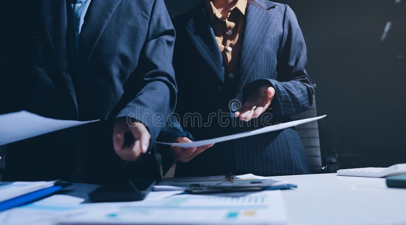 Two Business People Analyzing the Data Stock Image - Image of finance ...