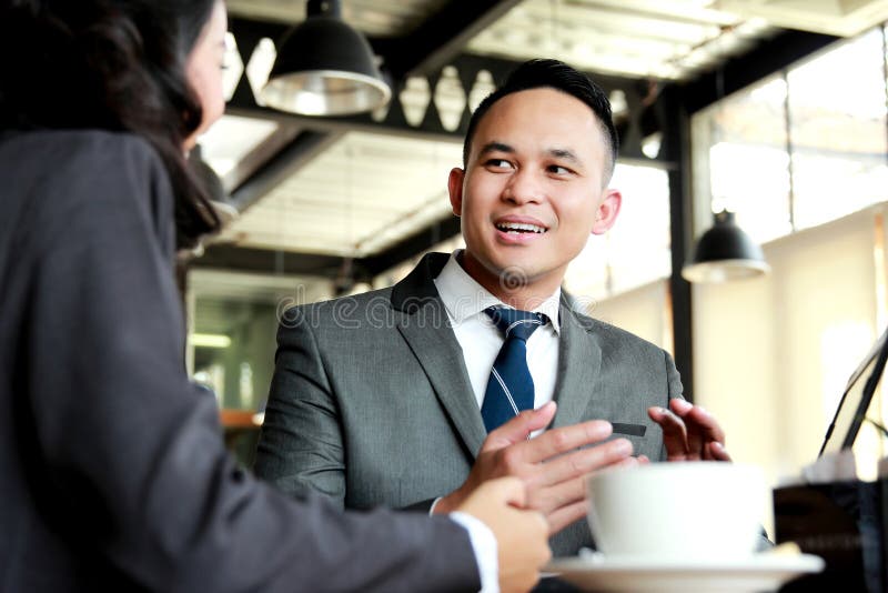 Two Business People Discussing New Project Stock Image - Image of ...