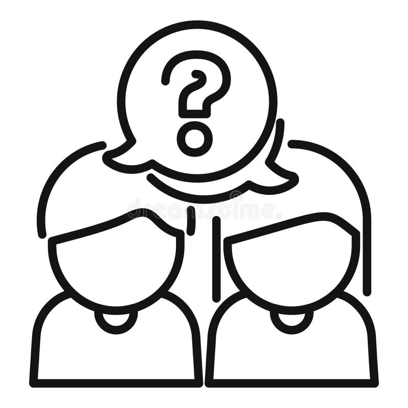 Two Business People Discussing about a Question Mark Icon Stock Vector ...