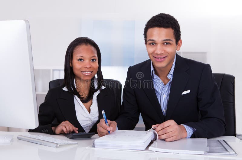 Two Business People Doing Finance Work Stock Image - Image of ...