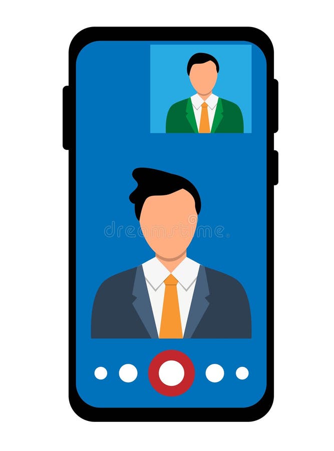 Two Business People Having Video Chat on Smartphone Stock Vector ...