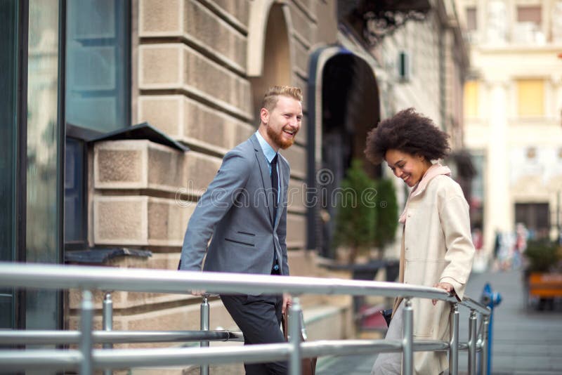 Two Business People in an Informal Conversation Stock Image - Image of ...