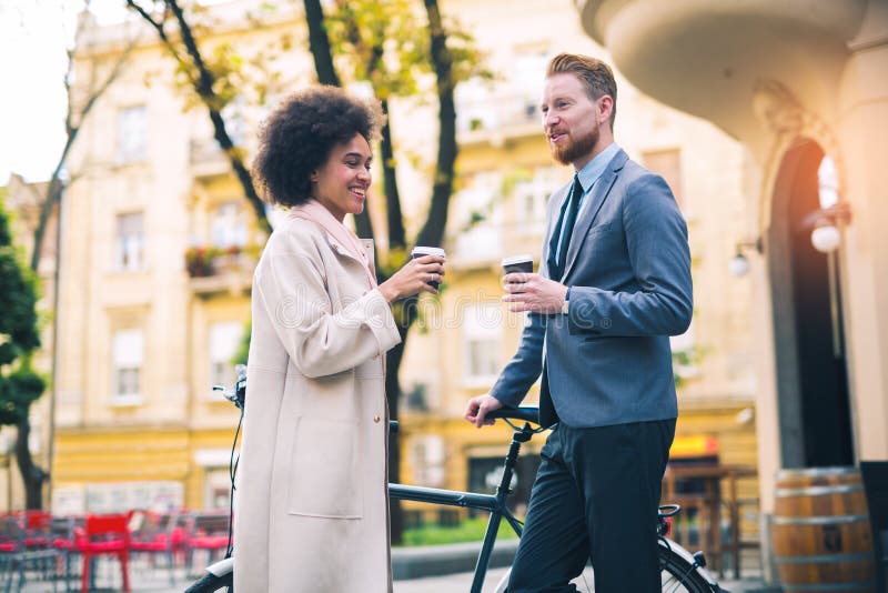 Two Business People in an Informal Conversation Stock Photo - Image of ...