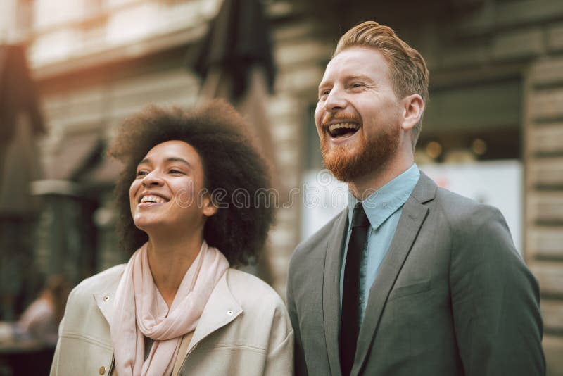 Two Business People in an Informal Conversation Stock Photo - Image of ...