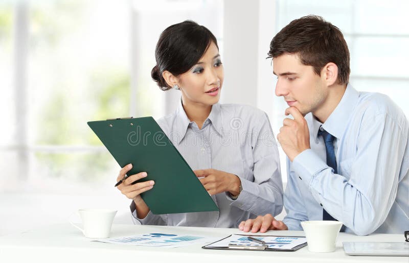 Two Business People at the Meeting Stock Image - Image of person ...