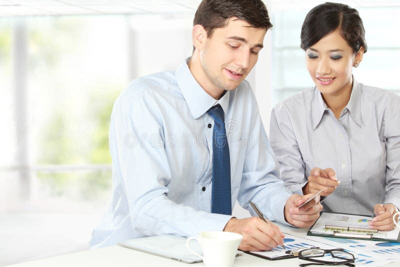 Two Business People at the Meeting Stock Image - Image of credit ...