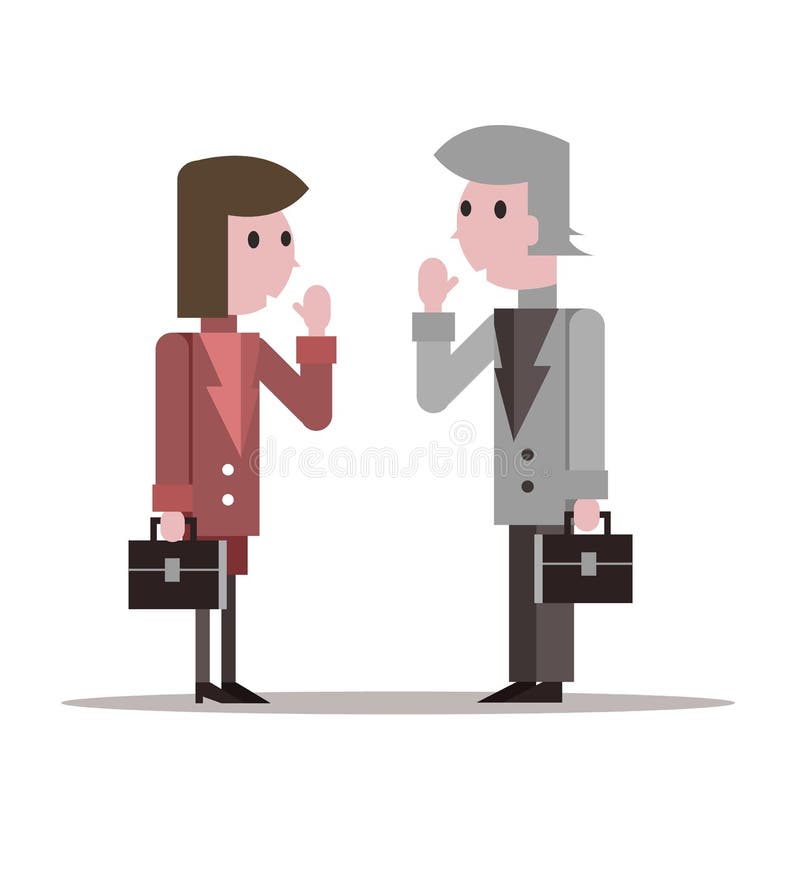 Two Business People Say Hello. Stock Vector - Illustration of element ...