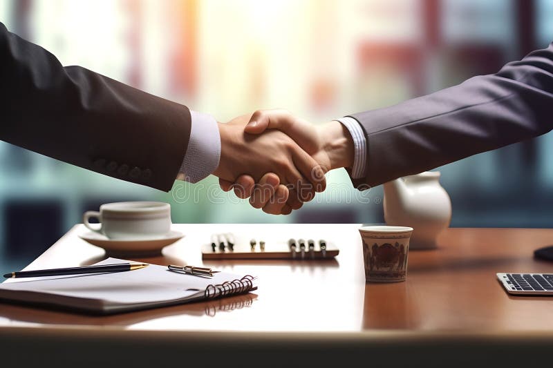 0Two_business_people_shaking_hands Stock Illustration - Illustration of ...