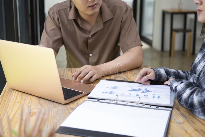 Two Business People Talking Project Strategy. Stock Photo - Image of ...