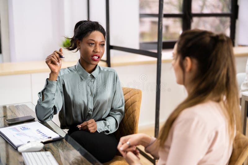 Two Business People Talking Stock Photo - Image of support, good: 243095542