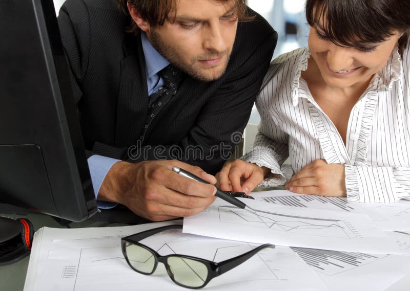 Two Business People Working Stock Image - Image of businesswoman ...
