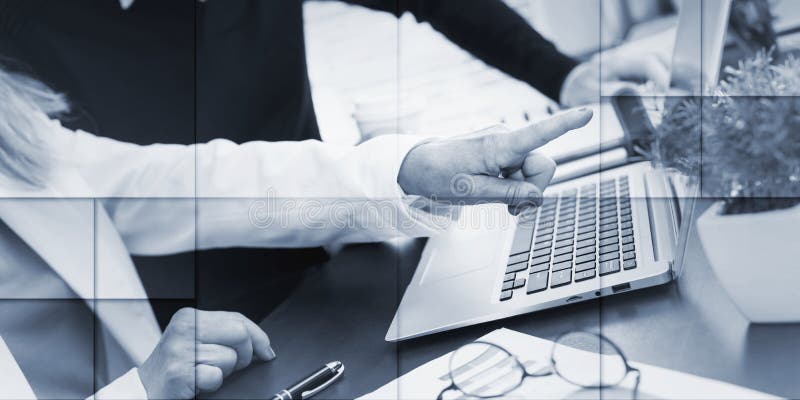 Two Business People Working Together, Geometric Pattern Stock ...