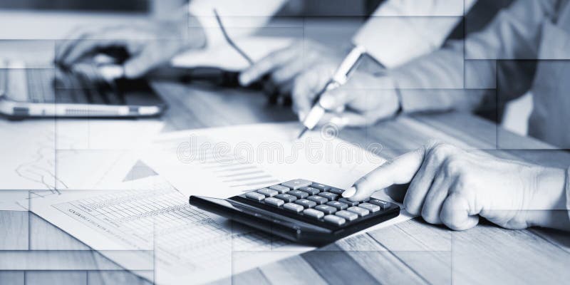 Two Business People Working Together, Geometric Pattern Stock ...