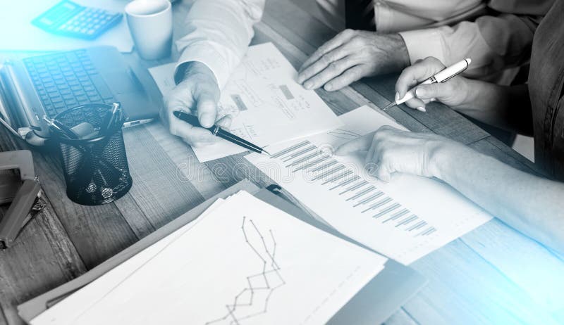 Two Business People Working Together Stock Image - Image of teamwork ...