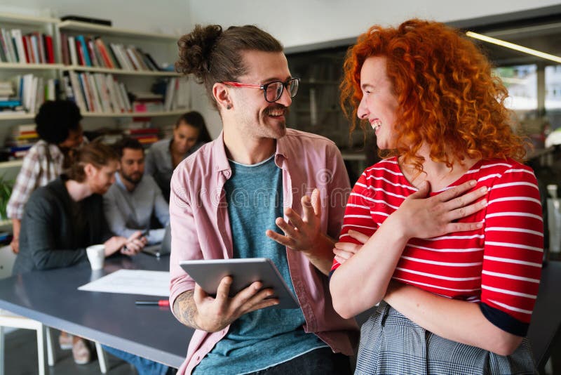 Two Business People Working Together Using Digital Tablet Pc and ...