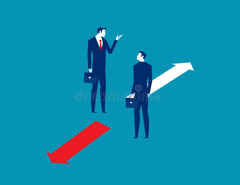 Two Business Person Discuss the Direction. Business Guide Vector ...