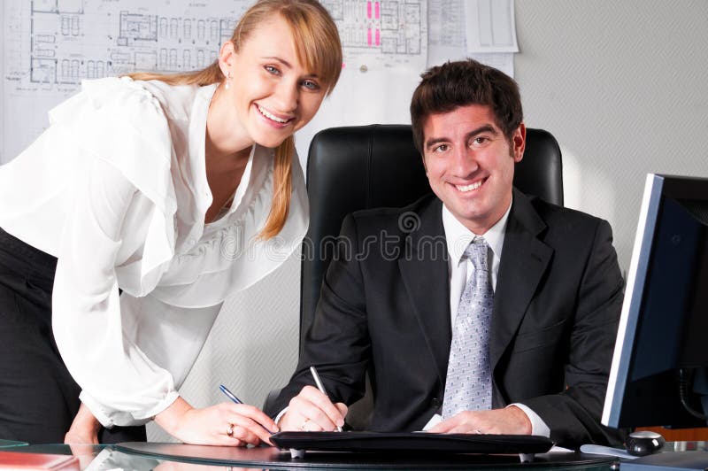 Two business persons stock photo. Image of partners, male - 19537436