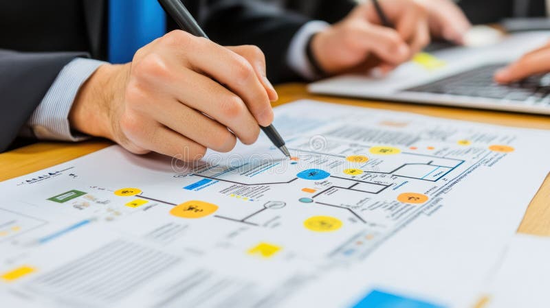 Business Professionals Analyzing Data with Diagrams and Charts Stock ...