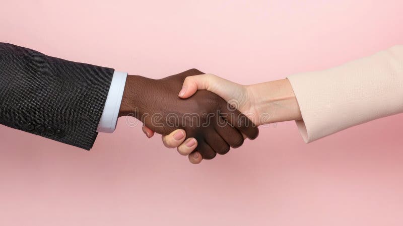 Two Business Professionals Engaging in a Close-Up Handshake Stock Photo ...