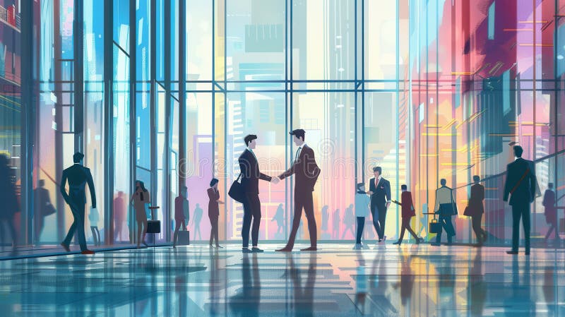 Hands Shake Urban Setting Symbolizing Partnership Collaboration City ... Hands Shake Urban Setting Symbolizing Partnership Collaboration City ...
