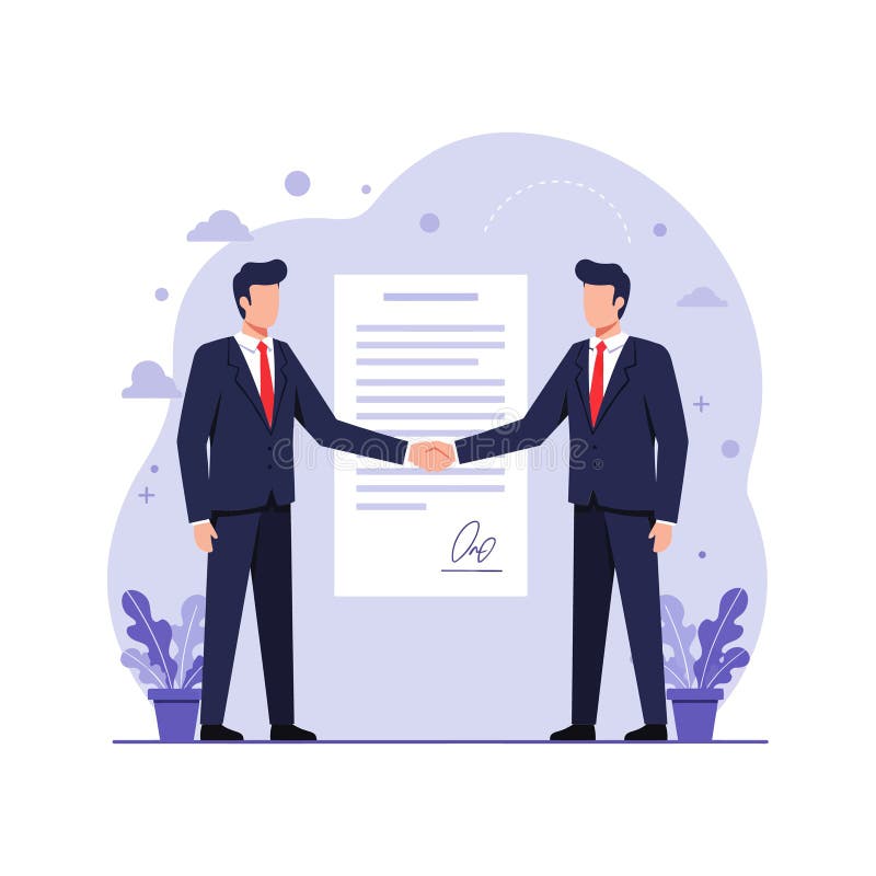 Two Business Professionals Shaking Hands in Formal Attire on a Light ...