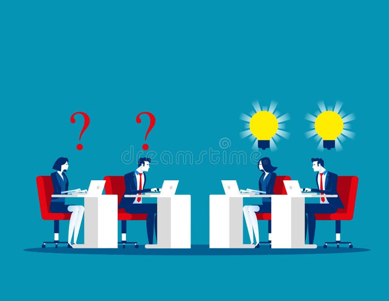 Business People Team Thinking And Brainstorming Stock Vector ...