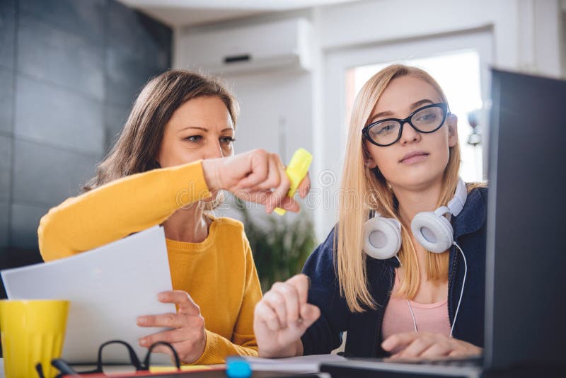 Two Business Woman Using Computer Stock Image - Image of internet ...