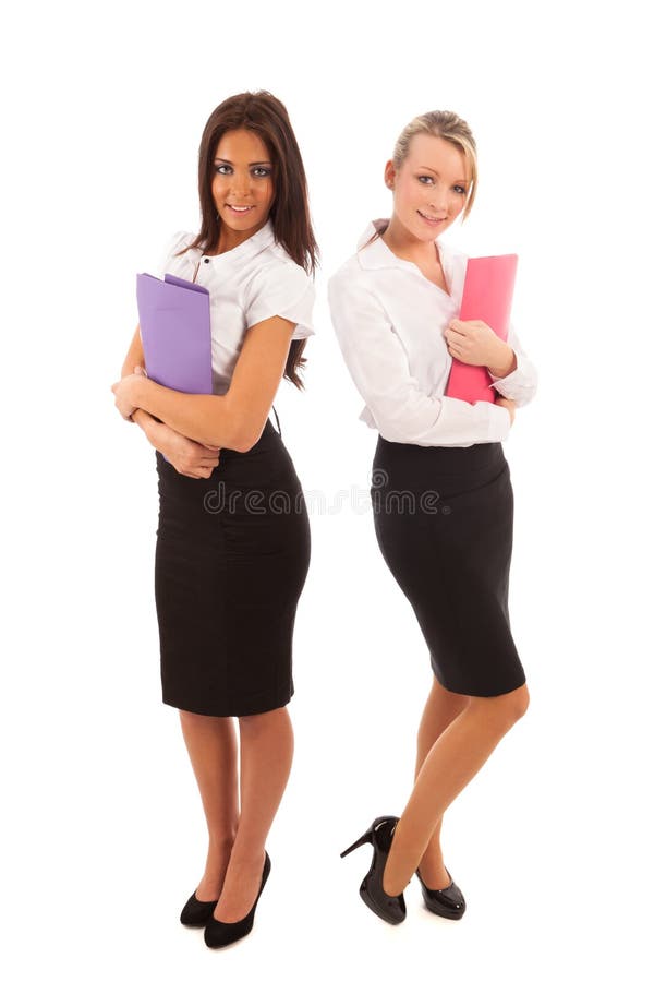 Two Business Women stock image. Image of white, document - 18542281