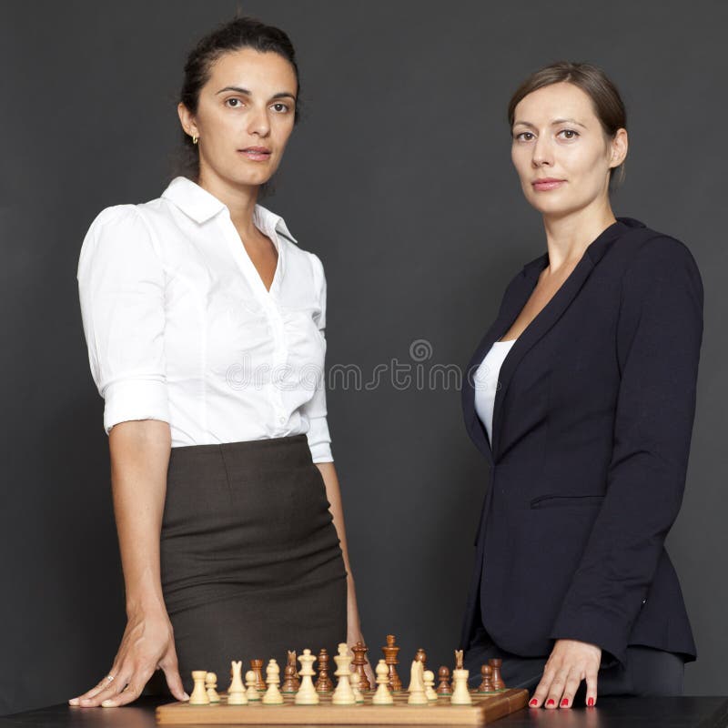 Two Business Women Think About Strategy Stock Image - Image of adult ...