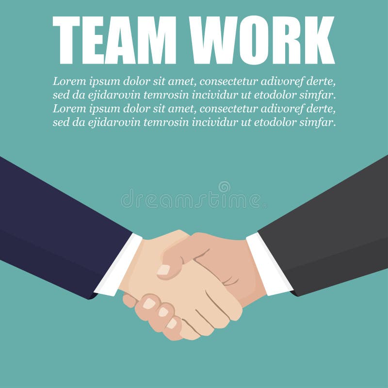 Two Businessman Handshake in a Flat Design. Team Work Stock ...