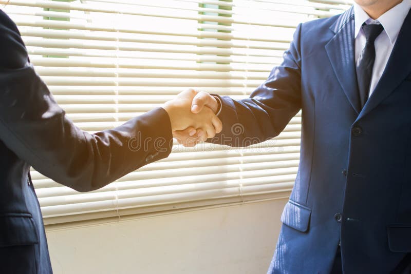 Two Businessman Handshaking Stock Image - Image of horizontal, dealing ...