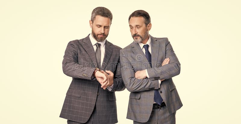 Two Businessman Late for Business Deadline. Time Management. Punctual ... Two Businessman Late for Business Deadline. Time Management. Punctual ...