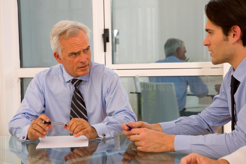 Two Businessman during a Meeting Stock Image - Image of occupation ...