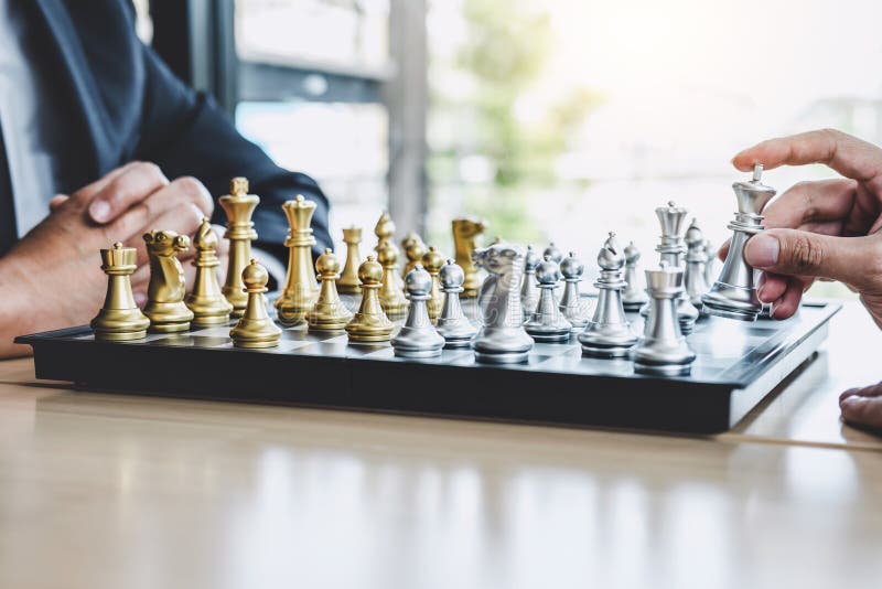 Two Businessman Playing Chess Game To Plan Strategy for Success ...